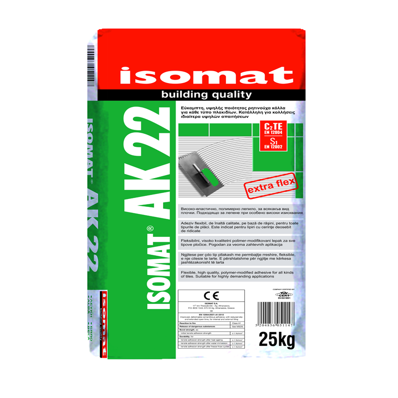 Isomat AK22 Standard Set Extra Flex High Performance Polymer Modified S1 Tile Adhesive White ...